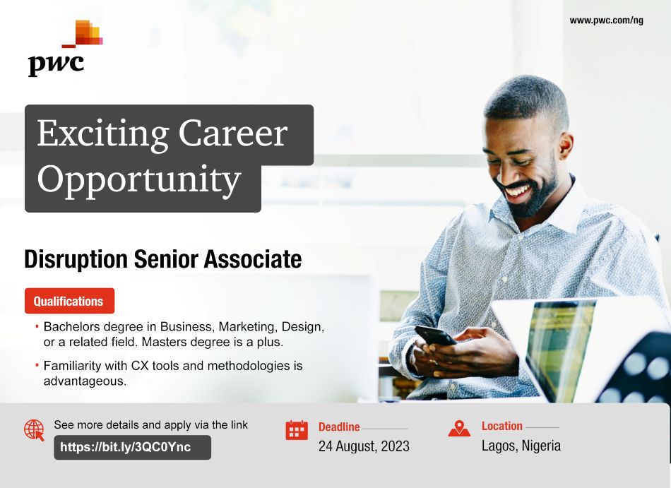 PwC Nigeria is hiring, Know who might be interested? | Damilola Onasoga PwC Nigeria is hiring, Know who might be interested? | Damilola Onasoga
