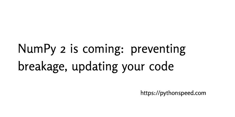 Real Python on LinkedIn: NumPy 2 is coming: preventing breakage ... Real Python on LinkedIn: NumPy 2 is coming: preventing breakage ...
