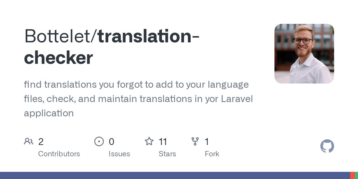 Povilas Korop on LinkedIn: GitHub - Bottelet/translation-checker: find ... Povilas Korop on LinkedIn: GitHub - Bottelet/translation-checker: find ...