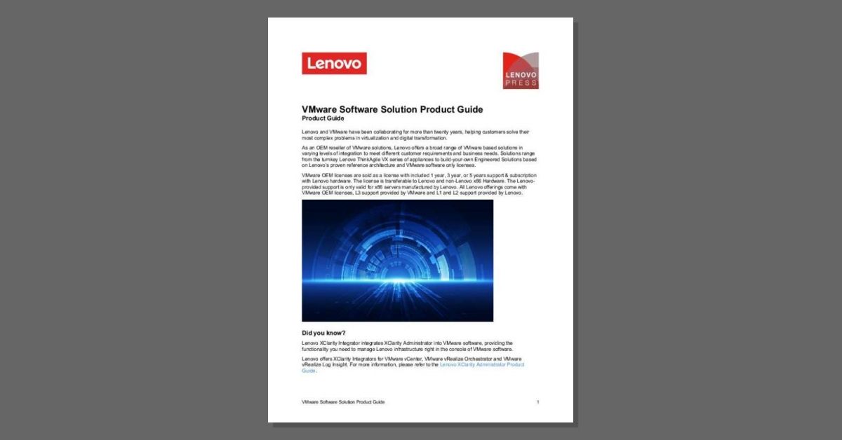 Learn about Lenovo and VMware product guide | The Critical Update inc ... Learn about Lenovo and VMware product guide | The Critical Update inc ...