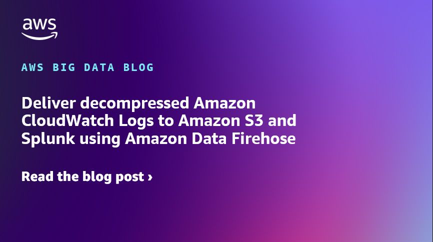 Rodrigo Prado on LinkedIn: Deliver decompressed Amazon CloudWatch Logs ... Rodrigo Prado on LinkedIn: Deliver decompressed Amazon CloudWatch Logs ...