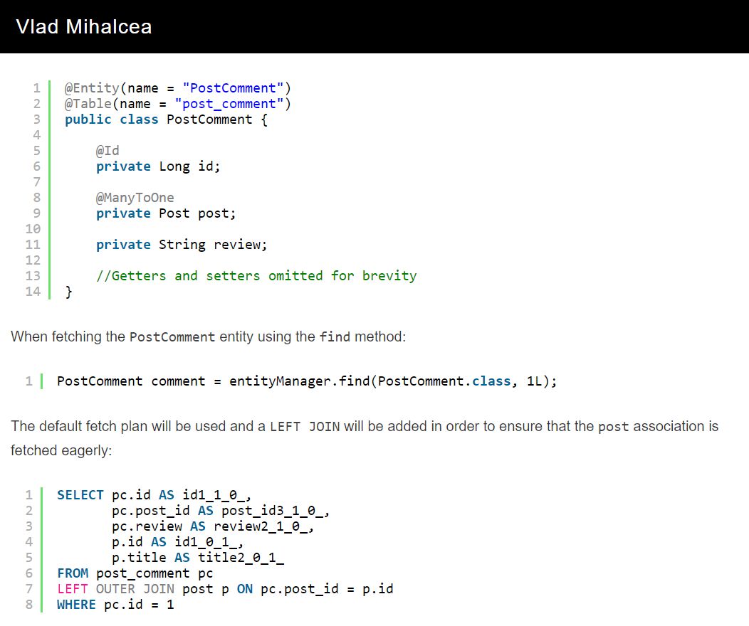 Vlad Mihalcea on LinkedIn: A beginner's guide to JPA Default Fetch Plan ... Vlad Mihalcea on LinkedIn: A beginner's guide to JPA Default Fetch Plan ...