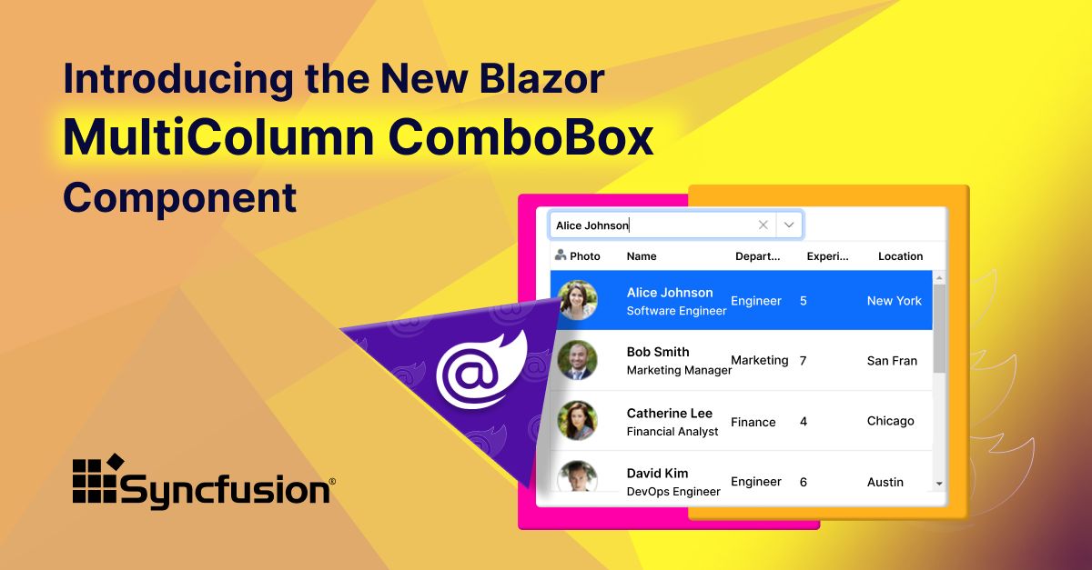 Syncfusion on LinkedIn: #blazor #multicolumncombobox #webdev # ... Syncfusion on LinkedIn: #blazor #multicolumncombobox #webdev # ...