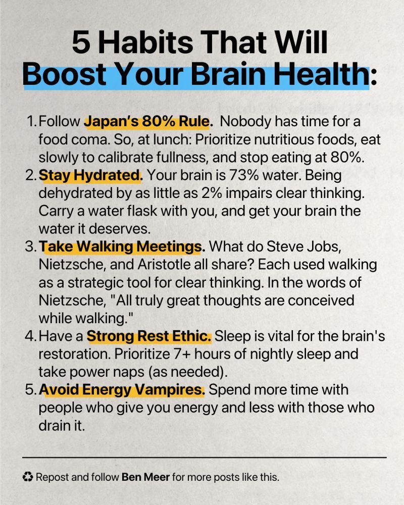 Here are 5 science-backed habits to boost your brain power: 1. Follow ... Here are 5 science-backed habits to boost your brain power: 1. Follow ...