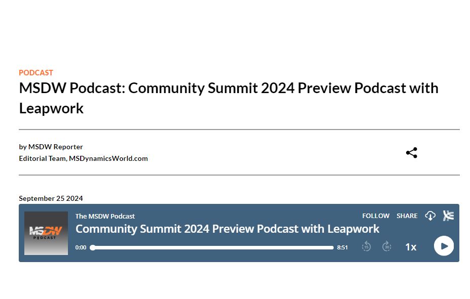 MSDynamicsWorld.com (MSDW) on LinkedIn: MSDW Podcast: Community Summit ... MSDynamicsWorld.com (MSDW) on LinkedIn: MSDW Podcast: Community Summit ...