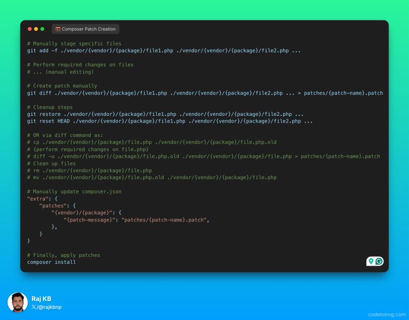 Raj KB on LinkedIn: GitHub - MagePsycho/composer-patch-creator: PHP ... Raj KB on LinkedIn: GitHub - MagePsycho/composer-patch-creator: PHP ...