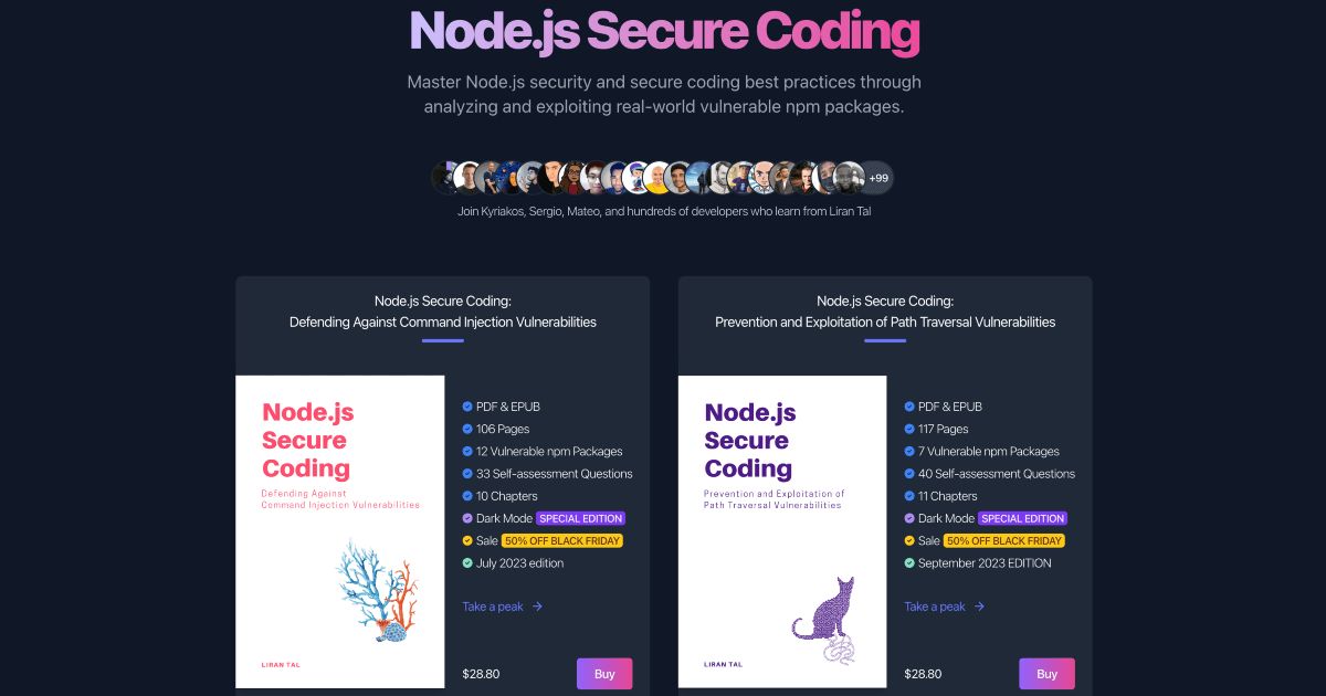 Liran Tal on LinkedIn: Node.js Security starts with Node.js Secure Coding Liran Tal on LinkedIn: Node.js Security starts with Node.js Secure Coding