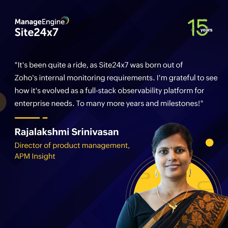 ManageEngine Site24x7 on LinkedIn: #15yearsofsite24x7 ManageEngine Site24x7 on LinkedIn: #15yearsofsite24x7