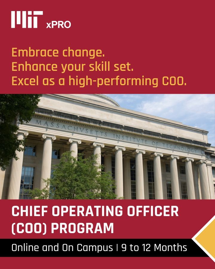 MIT xPRO | Chief Operating Officer (COO) Program on LinkedIn: Chief ... MIT xPRO | Chief Operating Officer (COO) Program on LinkedIn: Chief ...