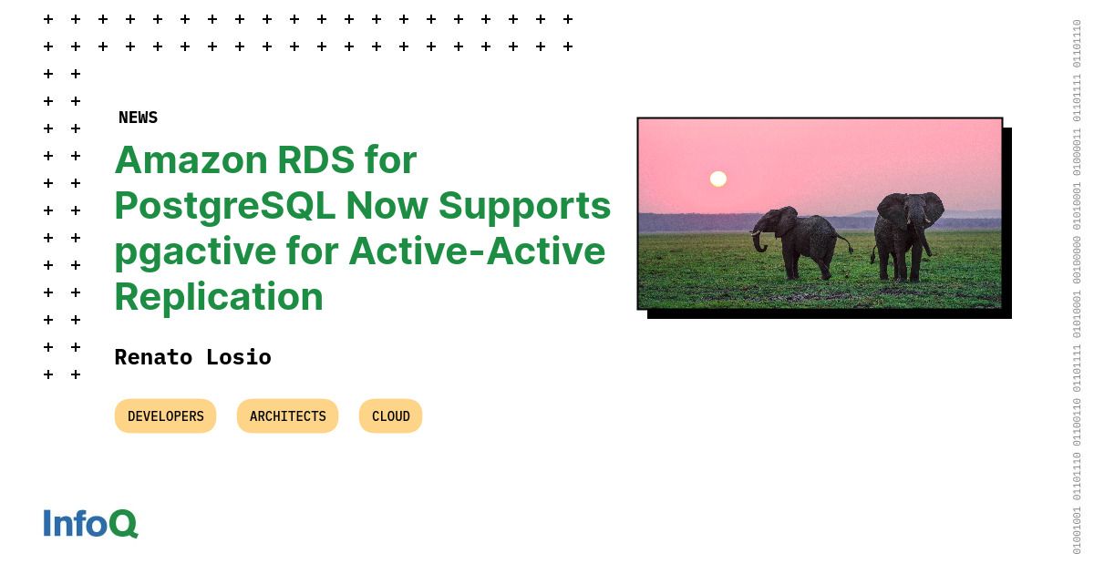 PostgreSQL replication extension for RDS | InfoQ posted on the topic ... PostgreSQL replication extension for RDS | InfoQ posted on the topic ...