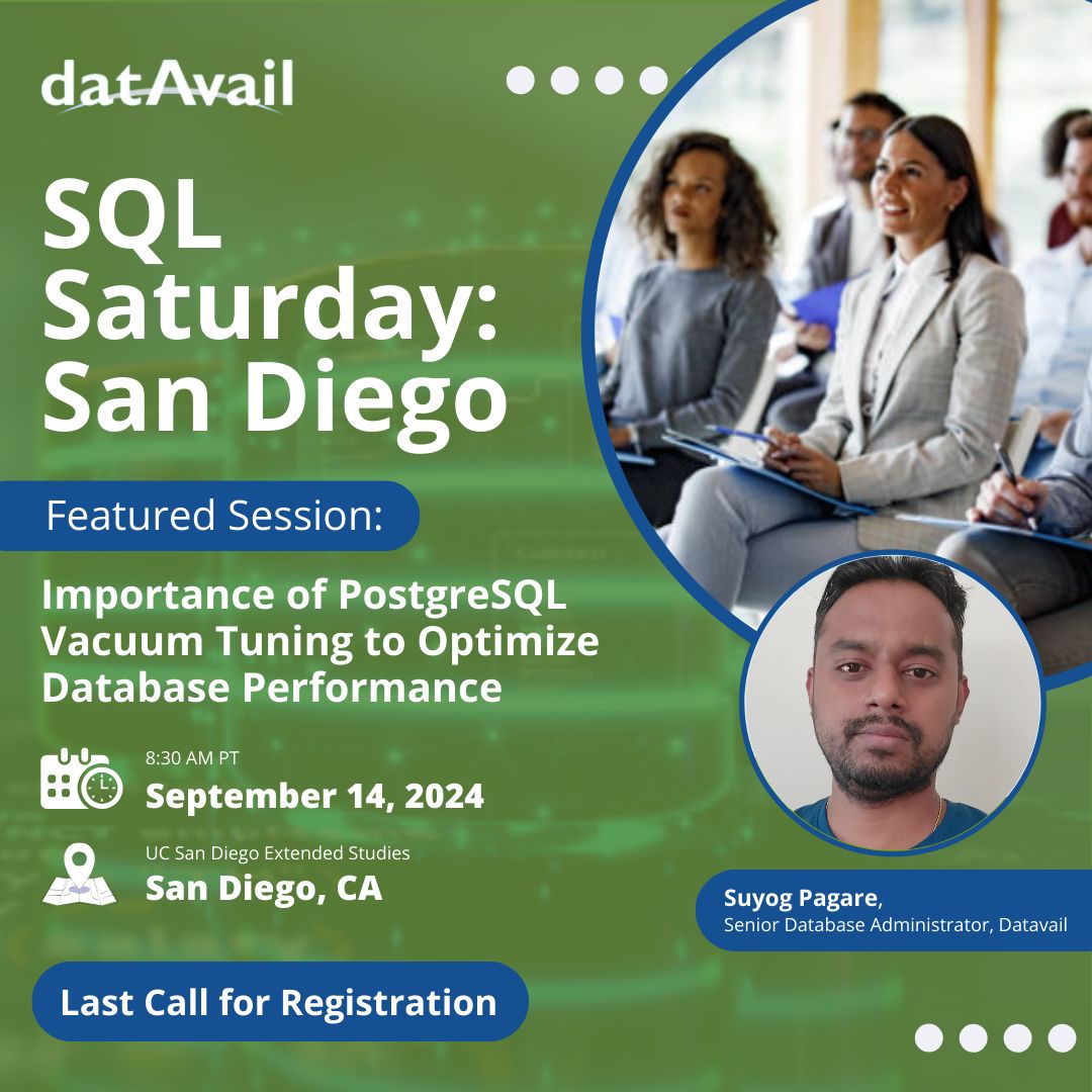 Datavail on LinkedIn: #sql #sqlsaturday #database #dba #postgresql Datavail on LinkedIn: #sql #sqlsaturday #database #dba #postgresql