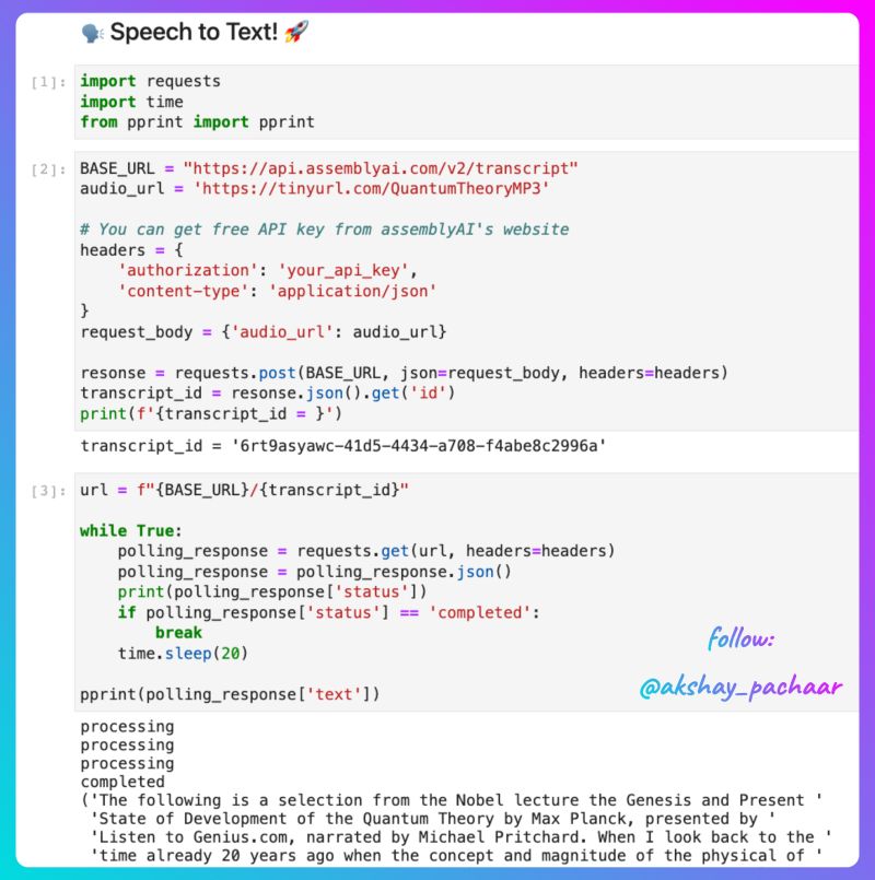 Olawale Ahmed Alamu on LinkedIn: Python Speech to Text Olawale Ahmed Alamu on LinkedIn: Python Speech to Text