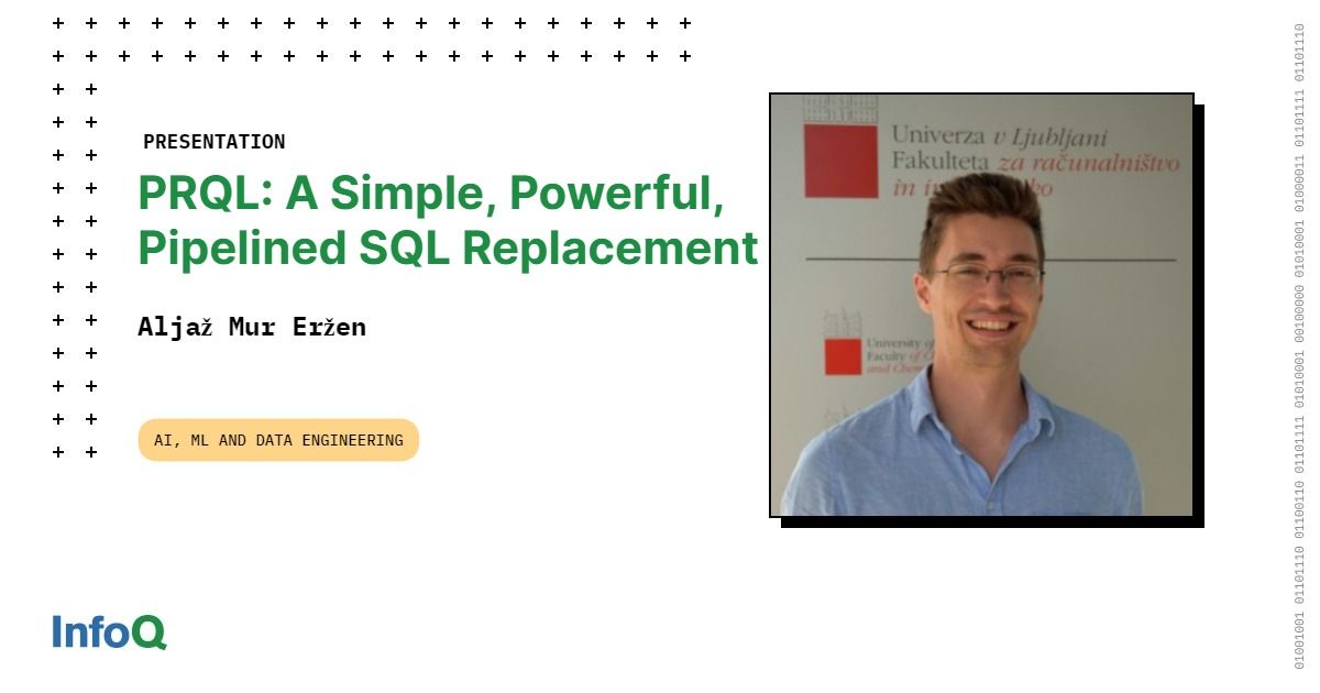 How PRQL can be compiled to SQL dialects | InfoQ posted on the topic ... How PRQL can be compiled to SQL dialects | InfoQ posted on the topic ...