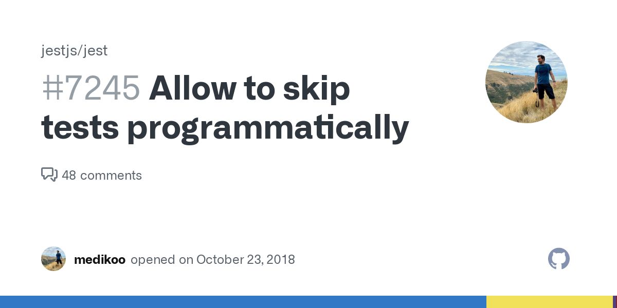 Manuel Spigolon on LinkedIn: Allow to skip tests programmatically ... Manuel Spigolon on LinkedIn: Allow to skip tests programmatically ...