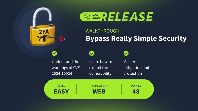 TryHackMe on LinkedIn: NEW WALKTHROUGH: Bypass Really Simple Security 👀 🔗… TryHackMe on LinkedIn: NEW WALKTHROUGH: Bypass Really Simple Security 👀 🔗…