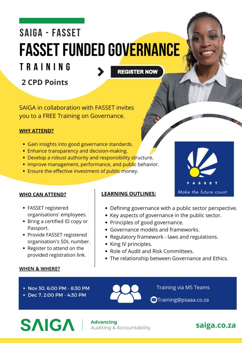 SAIGA - The Southern African Institute of Government Auditors on ... SAIGA - The Southern African Institute of Government Auditors on ...
