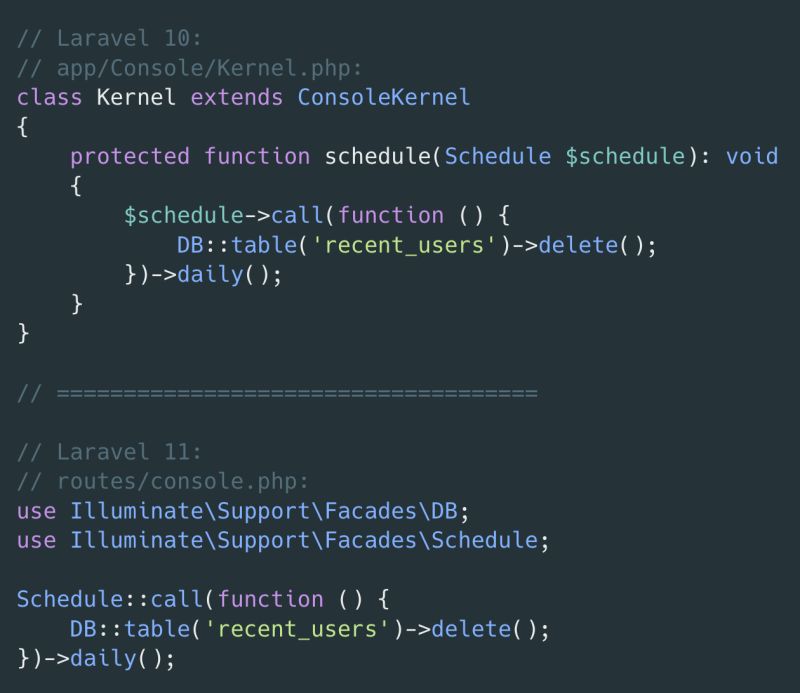 Povilas Korop on LinkedIn: Laravel 11 tip. Task scheduling is now done ... Povilas Korop on LinkedIn: Laravel 11 tip. Task scheduling is now done ...