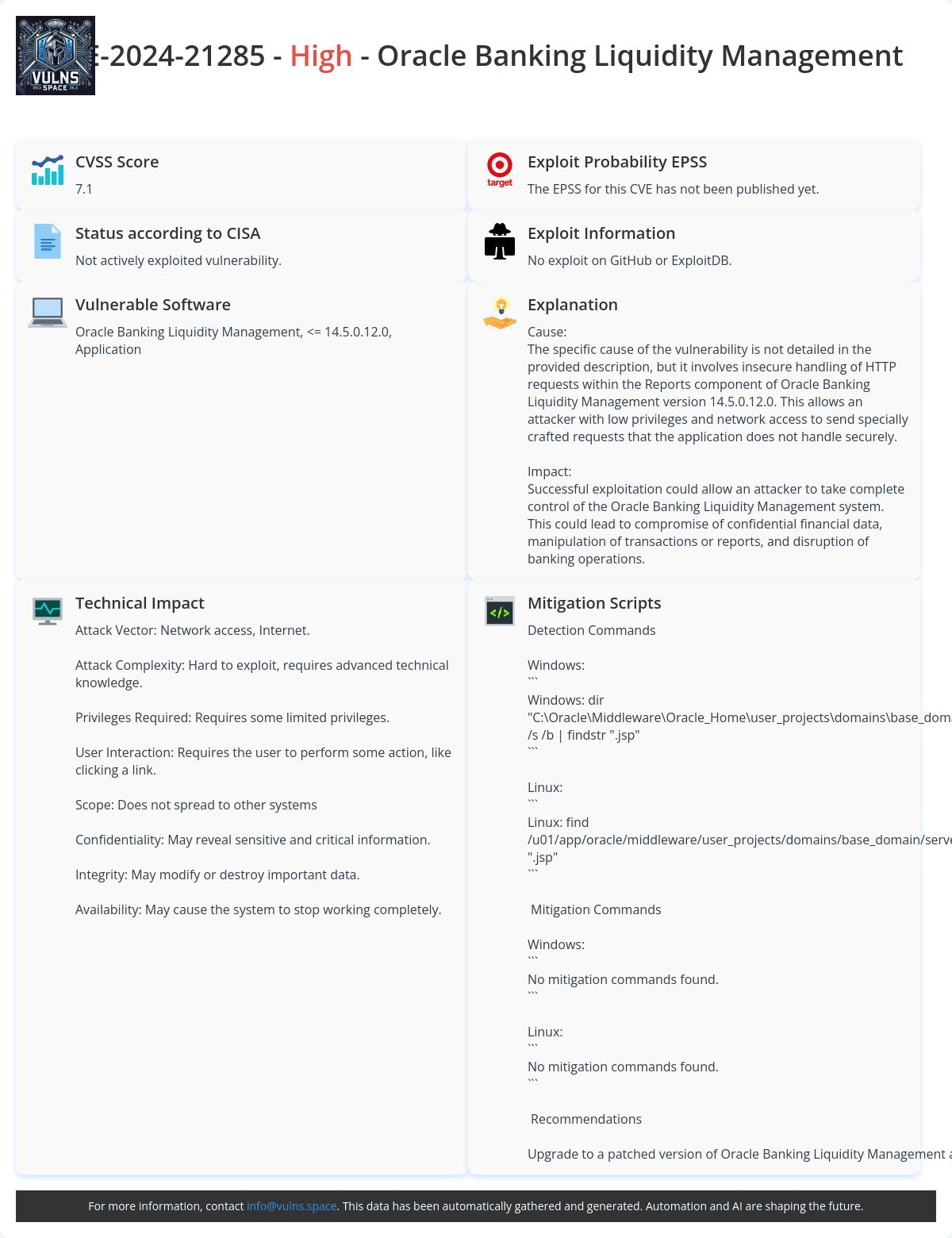 vulns.space on LinkedIn: #cve #cybersecurity #infosec #vulnerability # ... vulns.space on LinkedIn: #cve #cybersecurity #infosec #vulnerability # ...