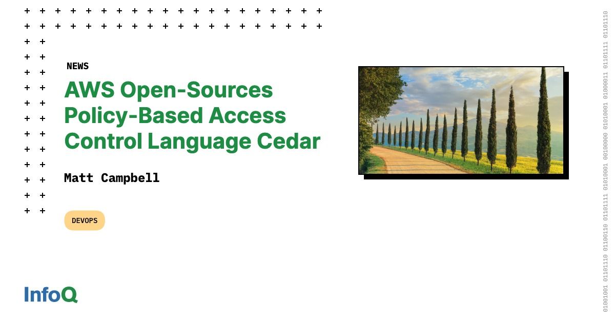 InfoQ LinkedIn‘de: #infoq #opensource #cedar #aws #policyascode #devops InfoQ LinkedIn‘de: #infoq #opensource #cedar #aws #policyascode #devops