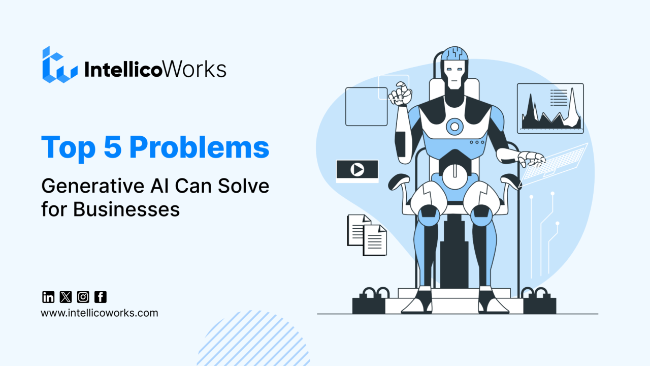 Top 5 Problems Generative AI Solves | IntellicoWorks Top 5 Problems Generative AI Solves | IntellicoWorks