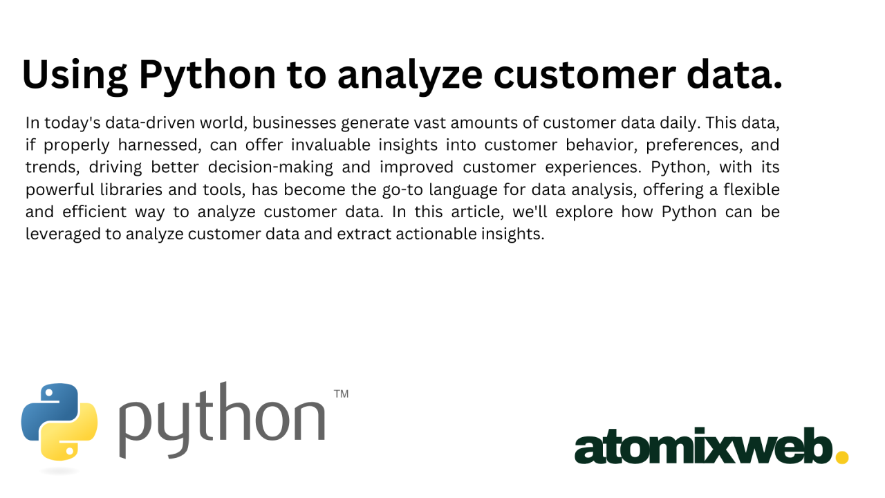 Using Python to analyze customer data. Using Python to analyze customer data.