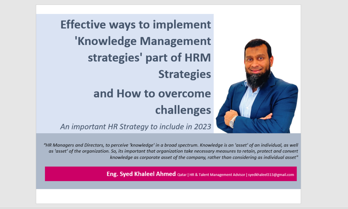 Most effective ways to implement 'Knowledge Management strategies' as ... Most effective ways to implement 'Knowledge Management strategies' as ...
