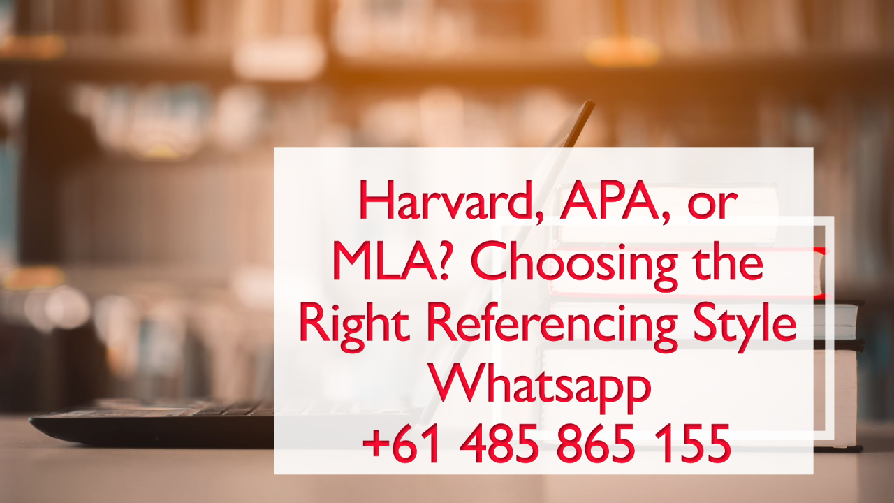 Harvard, APA, or MLA? Choosing the Right Referencing Style Harvard, APA, or MLA? Choosing the Right Referencing Style