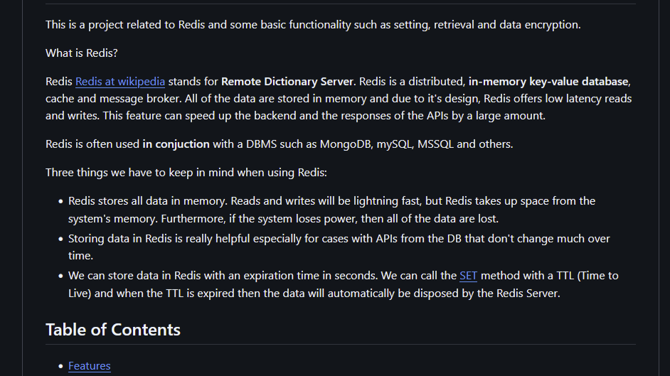 Redis Cache and Backend (NodeJS, Express) Redis Cache and Backend (NodeJS, Express)