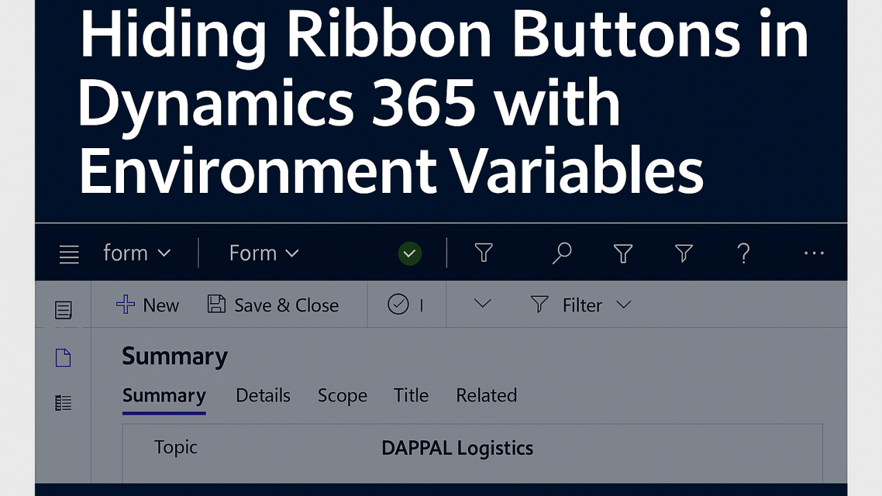 Hiding Ribbon Buttons in Model-Driven Apps Using Environment Variables Hiding Ribbon Buttons in Model-Driven Apps Using Environment Variables