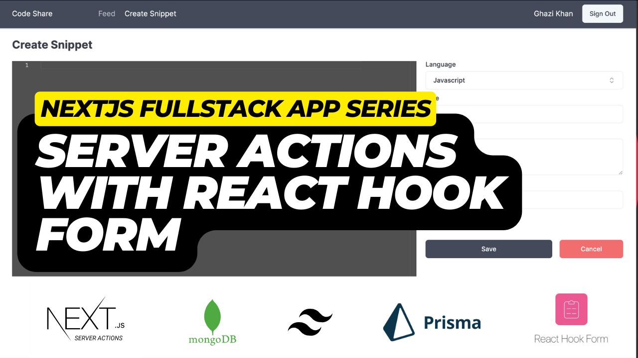 NextJS Server Actions, Prisma ORM, and React Hook Forms NextJS Server Actions, Prisma ORM, and React Hook Forms