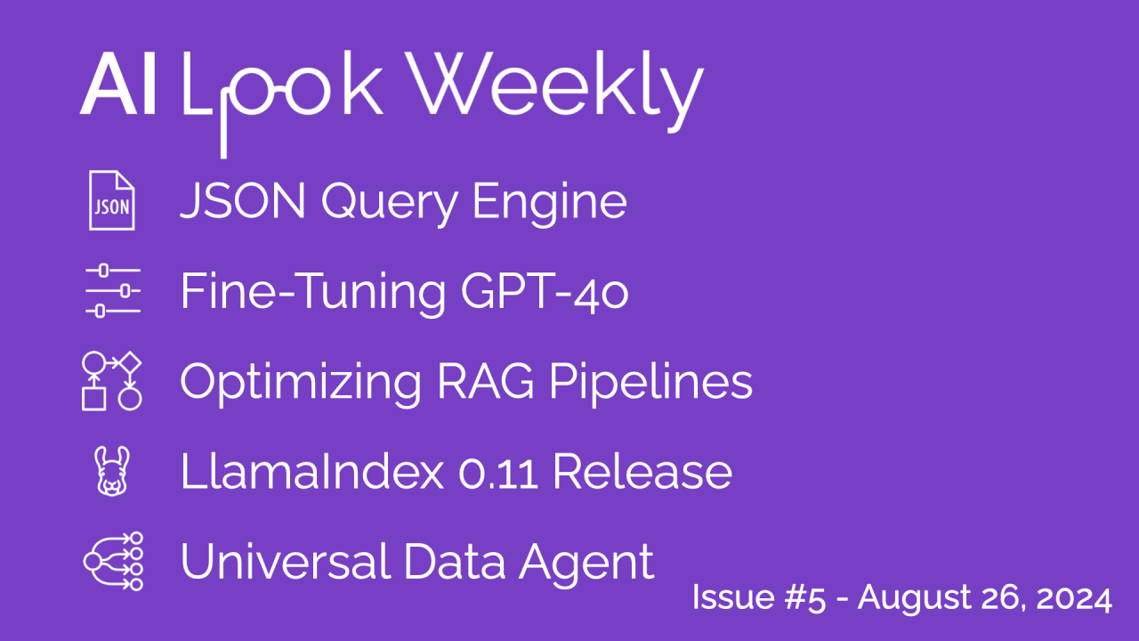 AI Look Weekly Issue 5: JSON Querying, Fine-Tuning GPT-4o, and Advanced ... AI Look Weekly Issue 5: JSON Querying, Fine-Tuning GPT-4o, and Advanced ...