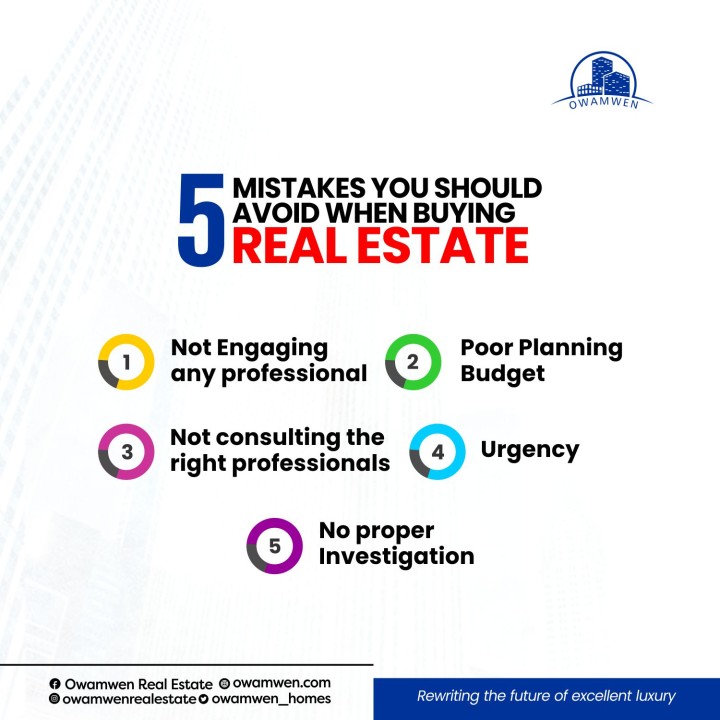 5 Mistakes to avoid when buying Real Estate 5 Mistakes to avoid when buying Real Estate