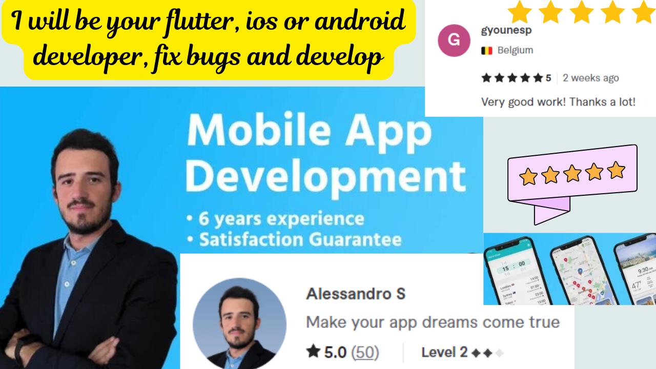 I will be your flutter, ios or android developer, fix bugs and develop: I will be your flutter, ios or android developer, fix bugs and develop: