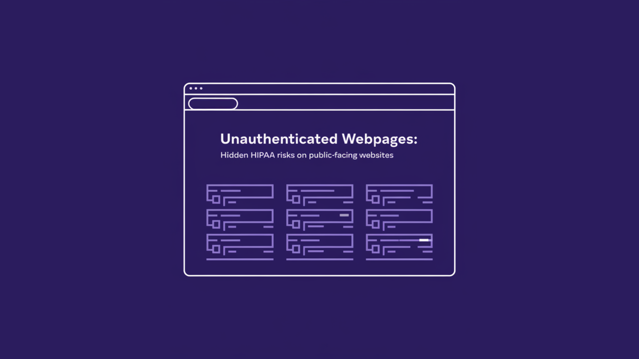 Unauthenticated Webpages: Hidden HIPAA Risks on Public-Facing Websites Unauthenticated Webpages: Hidden HIPAA Risks on Public-Facing Websites