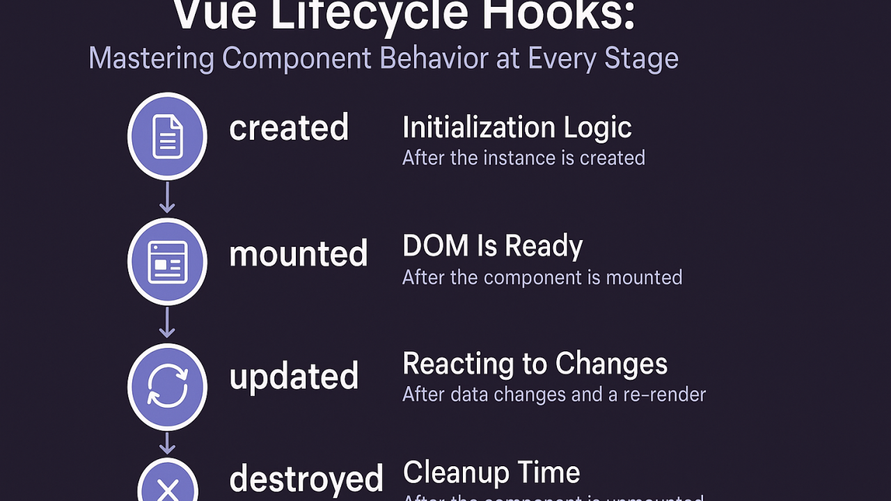 Vue Lifecycle Hooks: Mastering Component Behavior at Every Stage Vue Lifecycle Hooks: Mastering Component Behavior at Every Stage