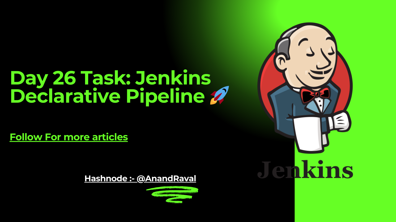 Day 26 Task: Jenkins Declarative Pipeline 🚀 Day 26 Task: Jenkins Declarative Pipeline 🚀