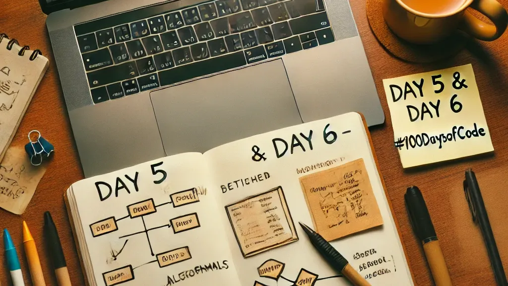 🚀 Day 5 & Day 6 of #100DaysOfCode 🚀 Day 5 & Day 6 of #100DaysOfCode