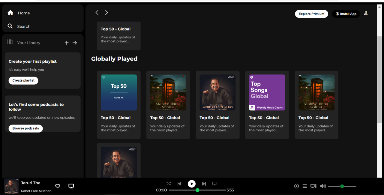 Mini-Project : Spotify Webpage Clone. Mini-Project : Spotify Webpage Clone.