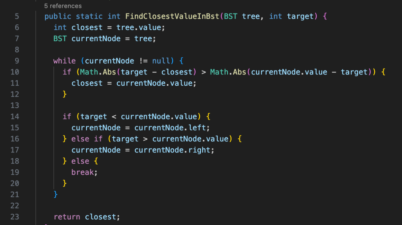 Finding the Closest Value in a Binary Search Tree (BST) Finding the Closest Value in a Binary Search Tree (BST)