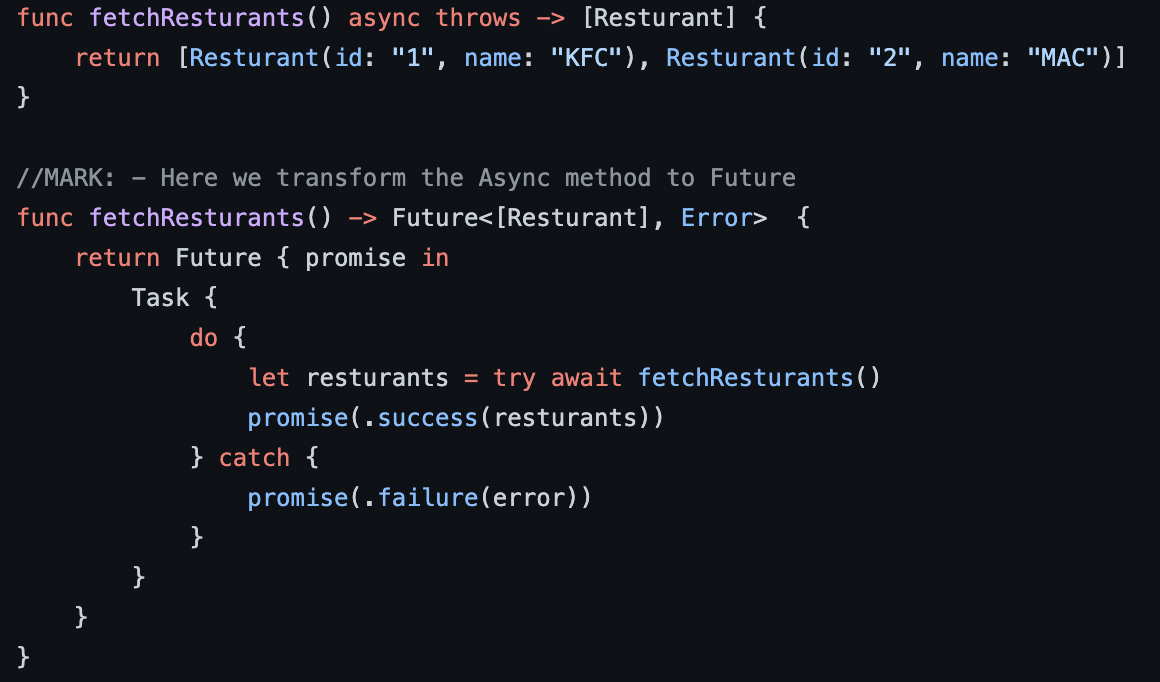 Integrating Async Await method in Combine Stream Chain using Future Integrating Async Await method in Combine Stream Chain using Future