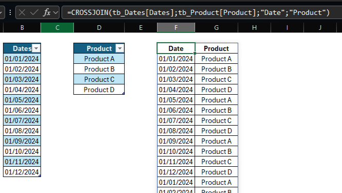 Cross Join Using Dynamic Arrays in Excel Cross Join Using Dynamic Arrays in Excel