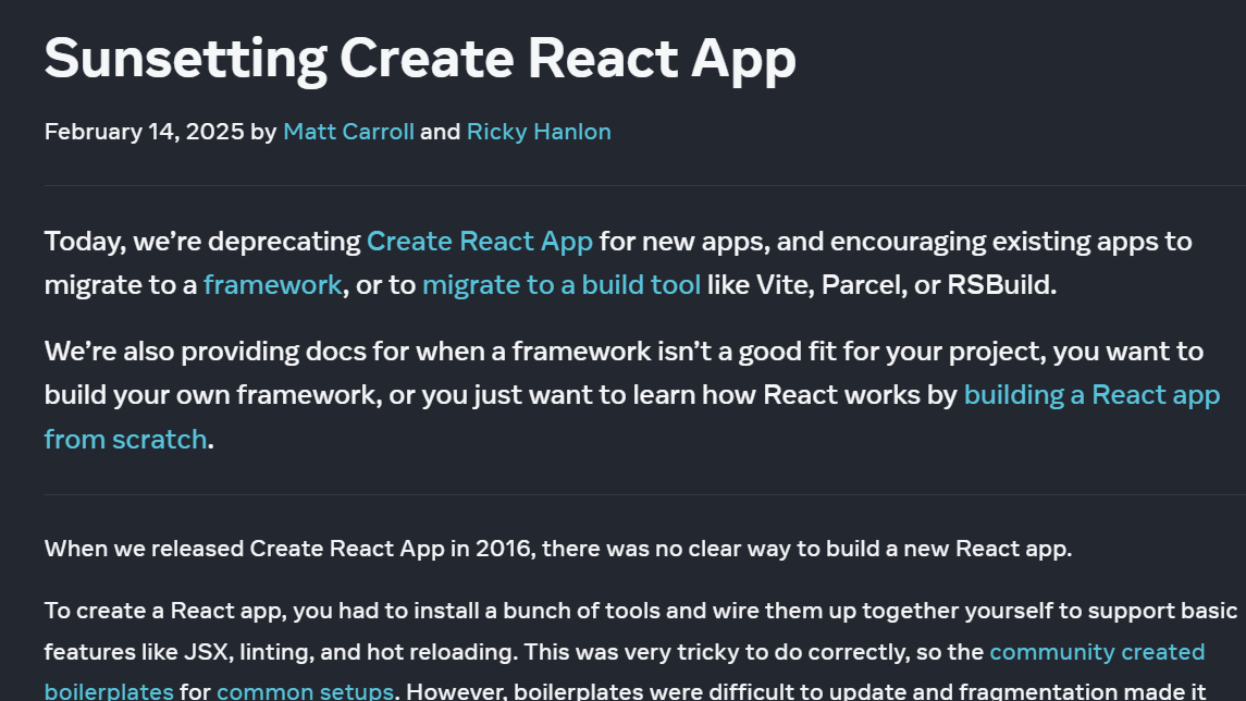 Farewell to #Create_React_App... A New Era for React Development ⚛️ Farewell to #Create_React_App... A New Era for React Development ⚛️