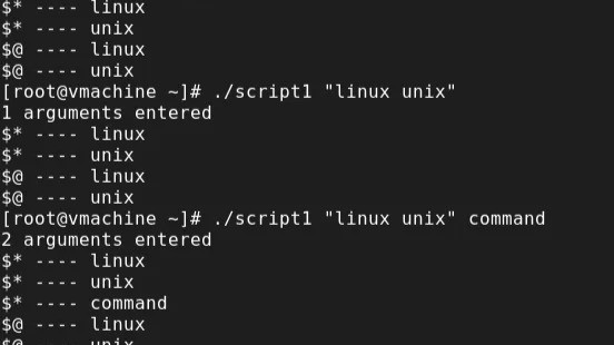 Two Special parameters in Linux shell script Two Special parameters in Linux shell script