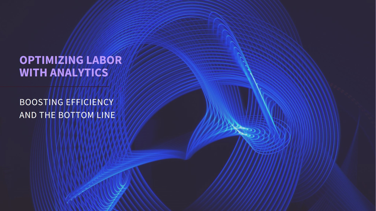 Optimizing Labor with Analytics: Boosting Efficiency and the Bottom Line Optimizing Labor with Analytics: Boosting Efficiency and the Bottom Line