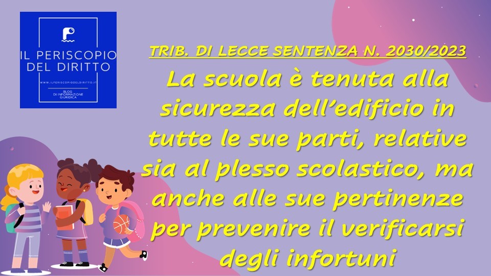 LA SCUOLA E' RESPONSABILE SE L’ALUNNO CADE, E SI FA MALE, SULLA ... LA SCUOLA E' RESPONSABILE SE L’ALUNNO CADE, E SI FA MALE, SULLA ...