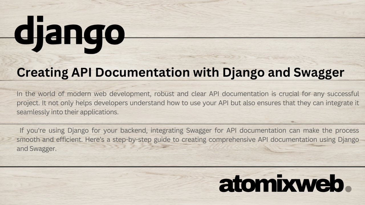 Creating API Documentation with Django and Swagger Creating API Documentation with Django and Swagger