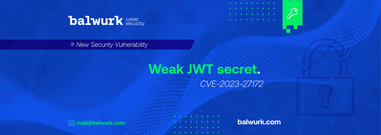 Weak JWT secret Weak JWT secret