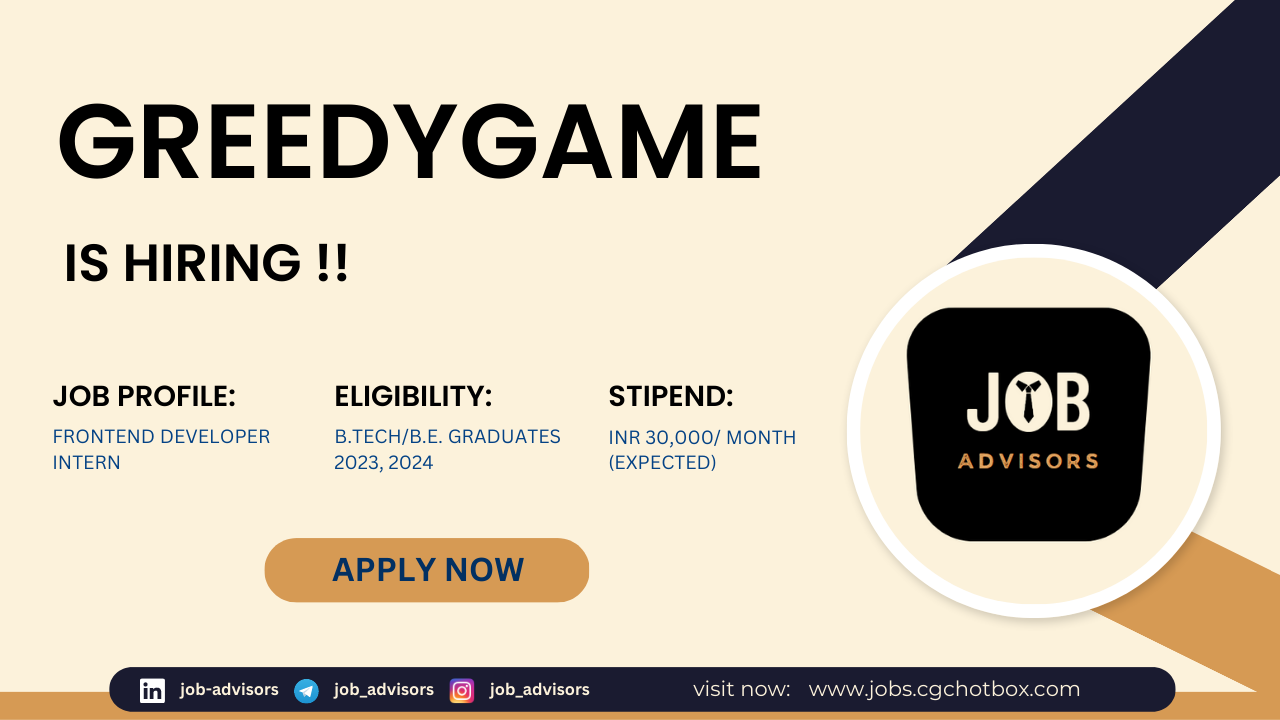 GreedyGame is Hiring Frontend Developer - Intern GreedyGame is Hiring Frontend Developer - Intern
