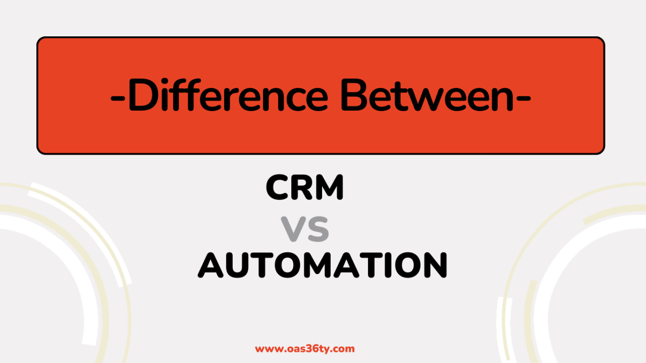 Difference between CRM vs. Automation- Difference between CRM vs. Automation-