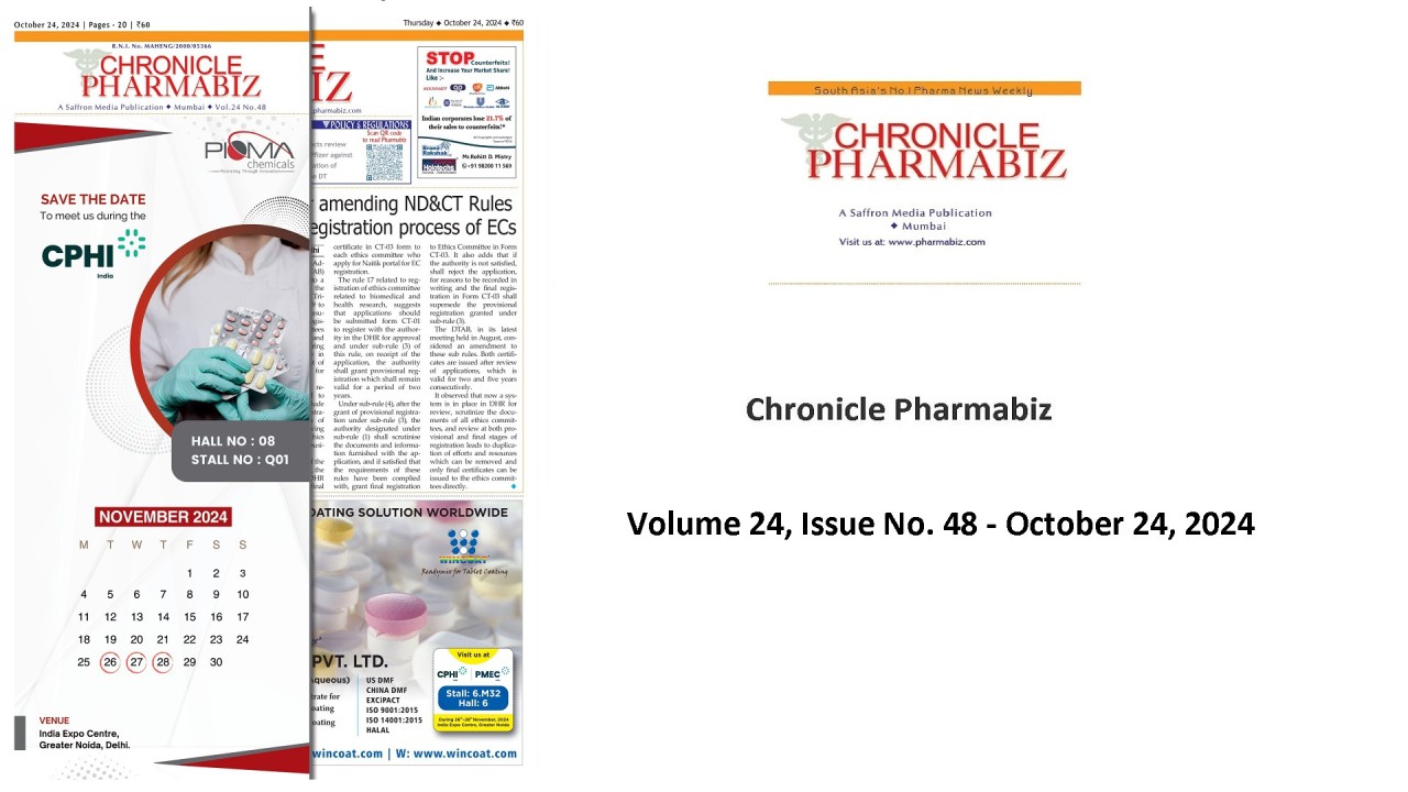 Chronicle Pharmabiz October 24, 2024 Chronicle Pharmabiz October 24, 2024